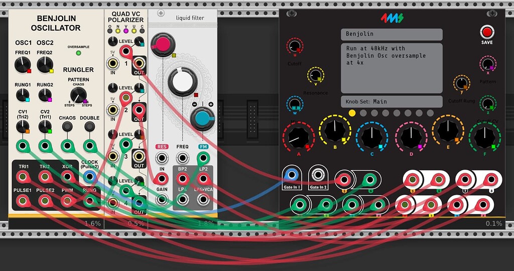 Full Benjolin with Venom Benjolin Oscillator and Ripples filter - Patch Gallery - MetaModule Forum